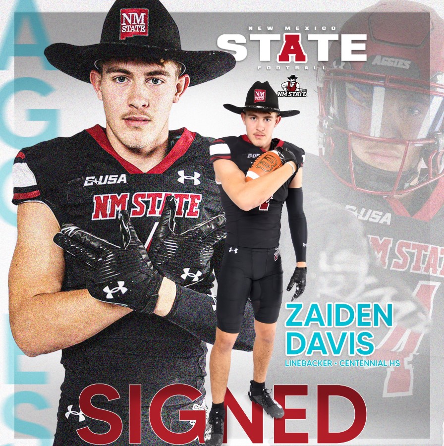 Centennial's linebacker Zaiden Davis signs to NMSU - KVIA