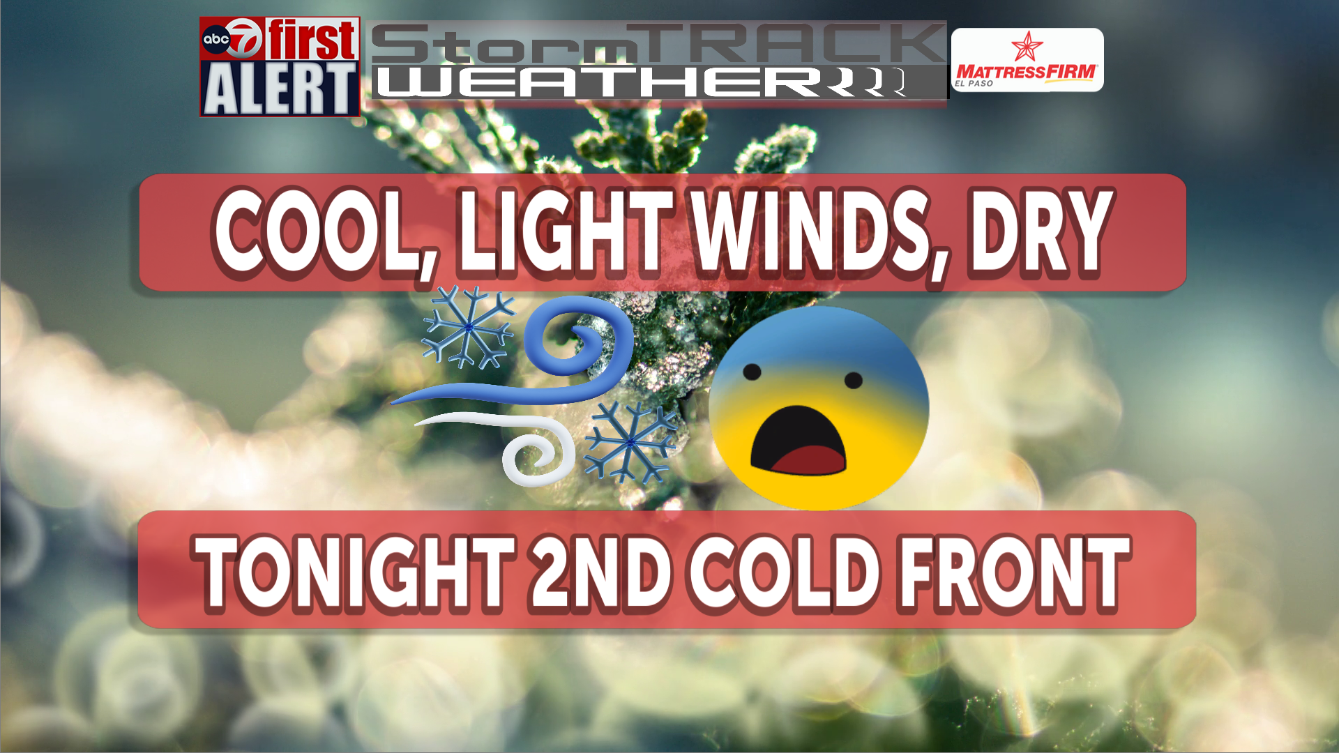 ABC-7 First Alert: 2nd cold front arrives tonight, dangerous wind chill ...