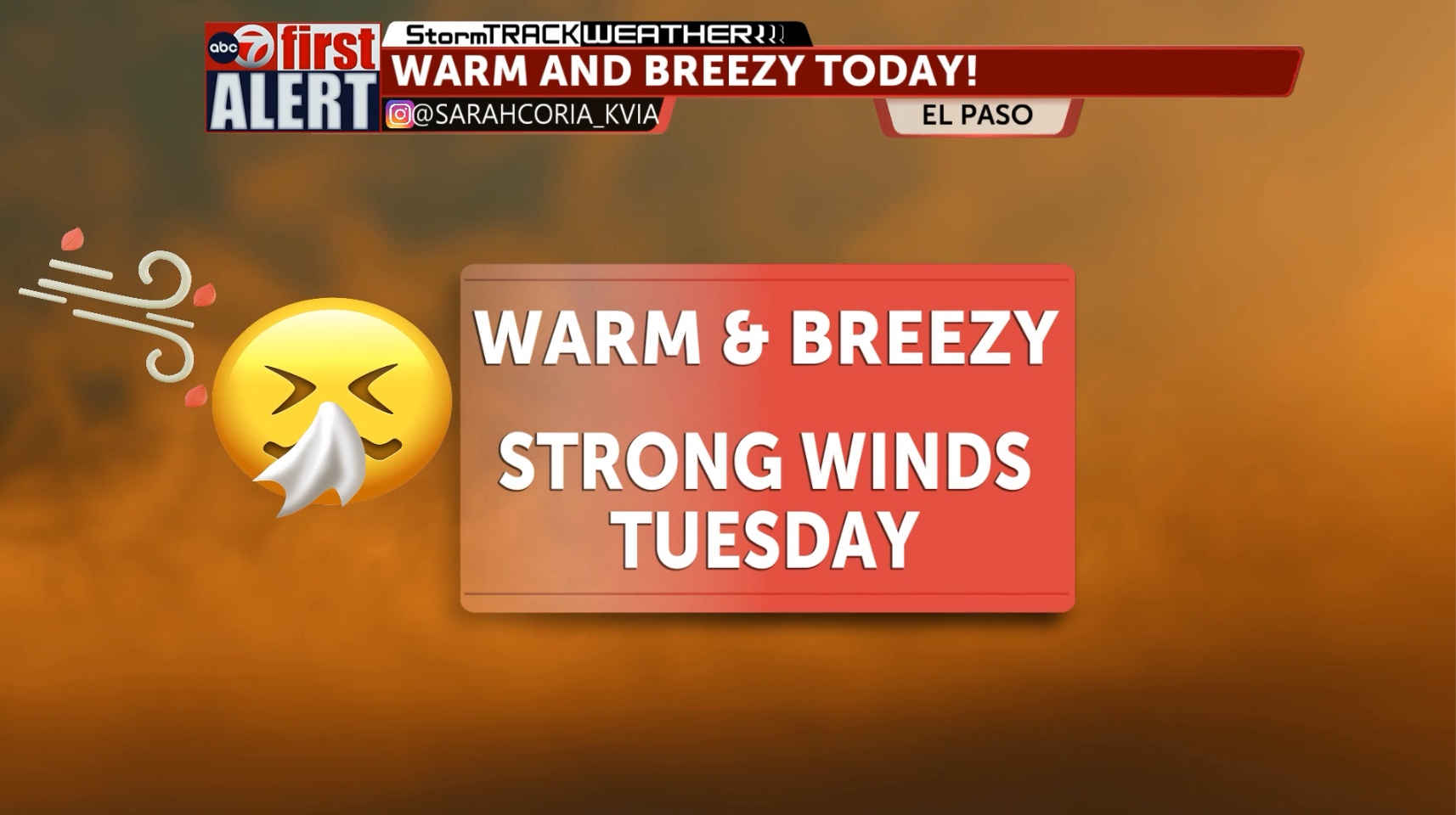 ABC-7 First Alert: Light winds today, 65MPH winds Tuesday - KVIA