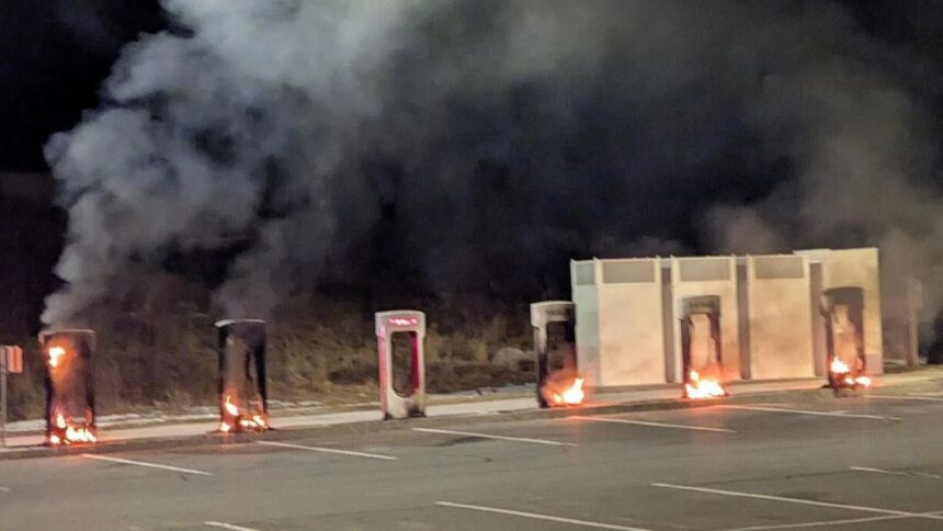 Tesla charging stations intentionally set on fire, investigators ...