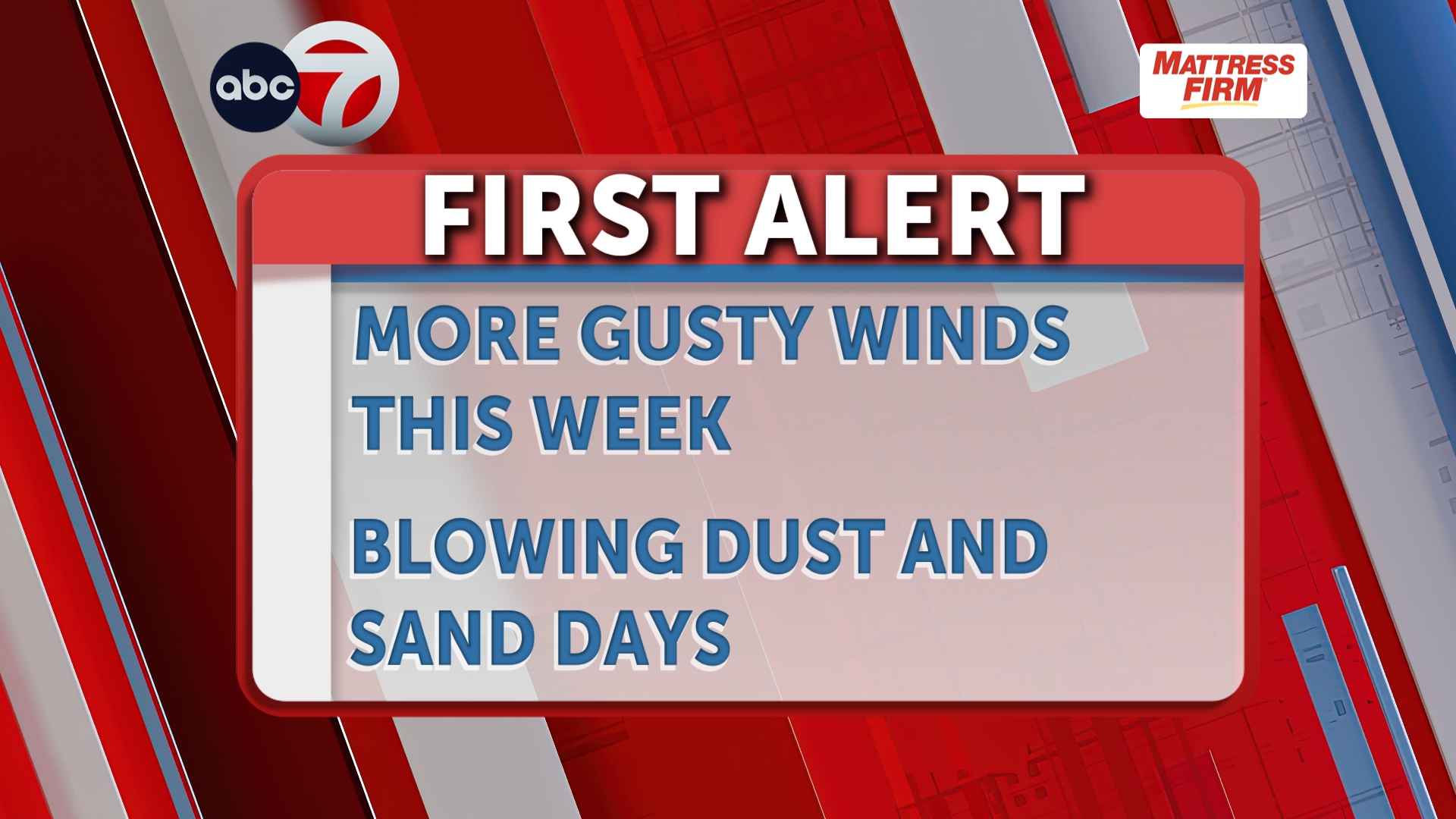 ABC-7 First Alert - Winds kick up again along with some blowing dust ...