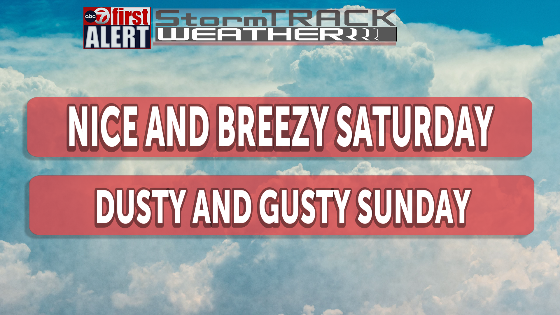 ABC-7 First Alert: Tracking a nice Friday evening and Saturday, dusty ...