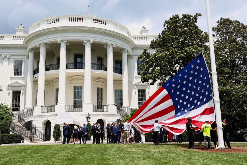 ‘The best poles anywhere in the country’: Trump installs gigantic US flags at the White House - KVIA